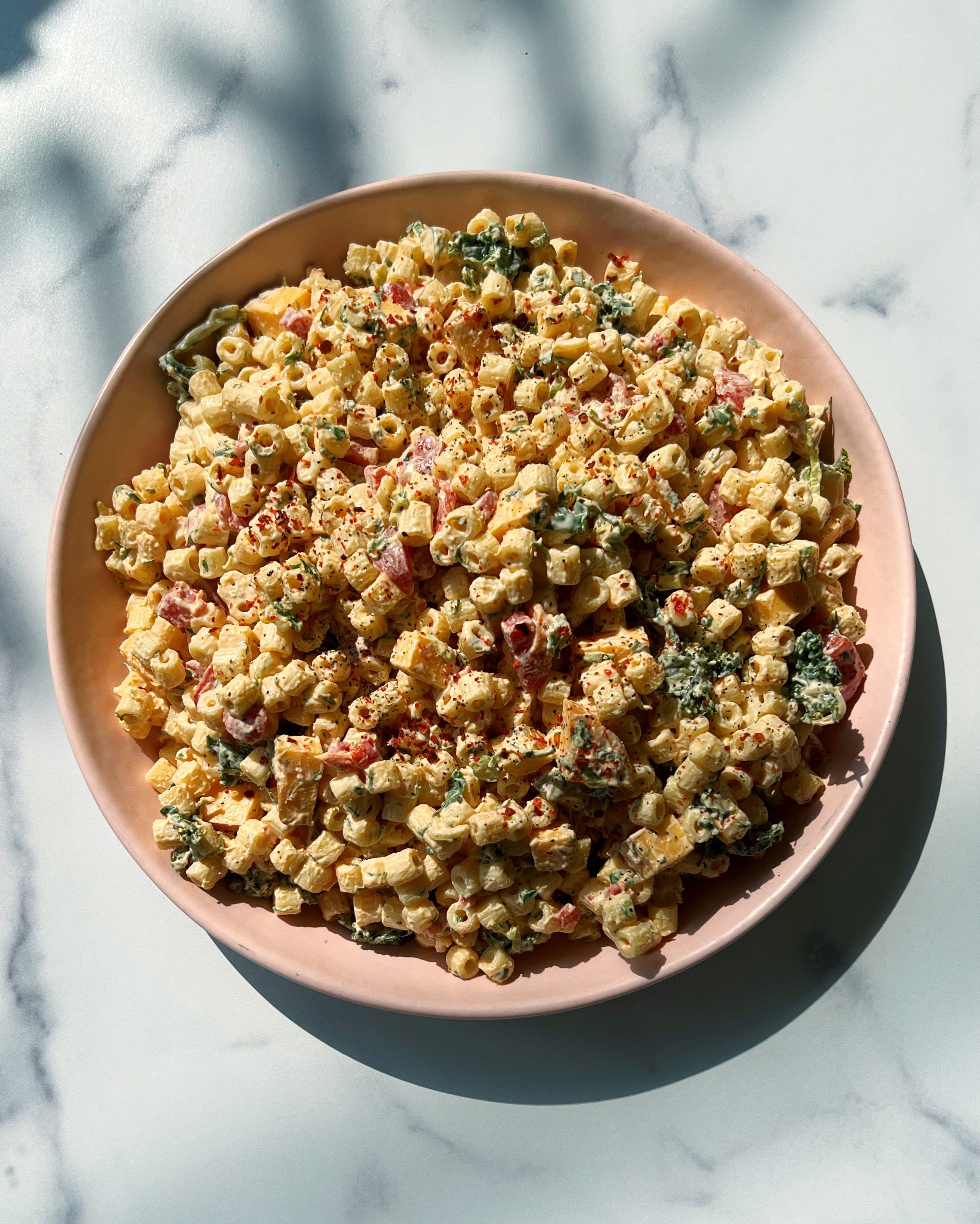 Pasta Salad w/ Smoked Cheddar & Roasted Peppers – Redstart Foods